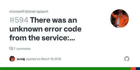 there was an unknown error code from the service forbidden please