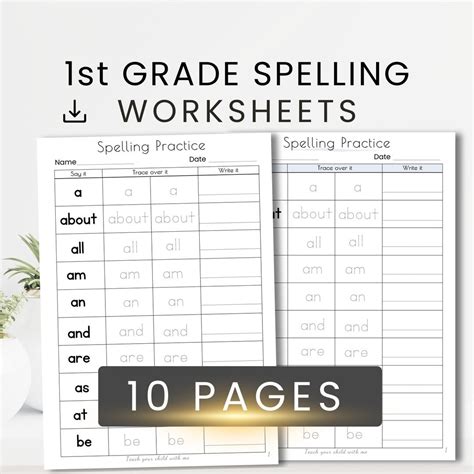 1st Grade Spelling Worksheets Practice Spellings With These Trace Over