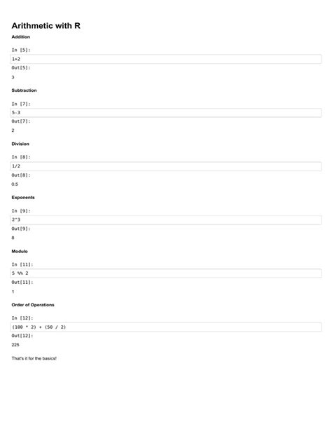 Arithmetic With R Pdf