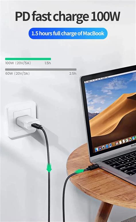 Thunder Bolt Usb C To Type C Cable Usb Gbps Fast Charging Data Cable Pd W Macbook Pro