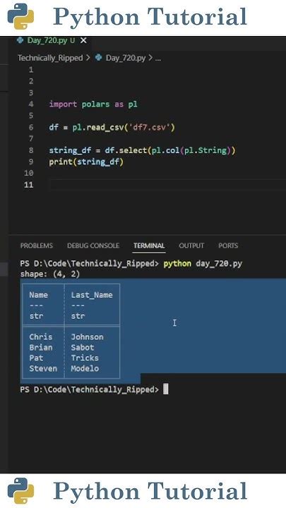 Polars One Liner To Filter Columns By Dtype Python Tutorial Youtube