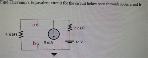 Solved Find Thevenin S Equivalent Circuit For The Circuit Chegg Com