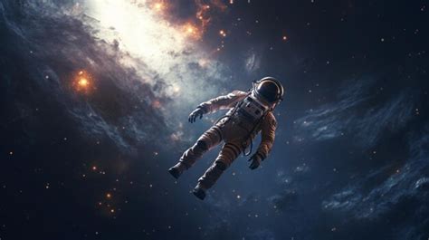 Premium Ai Image Astronaut Floating In Space Cosmic Art Science