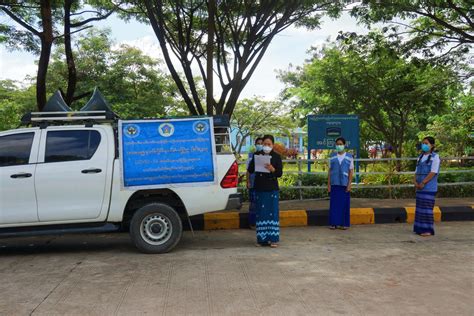 ကိုဗစ် ၁၉ ရောဂါ ကာကွယ် ထိန်းချုပ်နိုင်ရေးအတွက် အသံချဲ့စက်များဖြင့် လှည့်လည် အသိပညာပေး