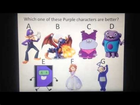 Which One Of These Purple Characters Are Better 25 Youtube
