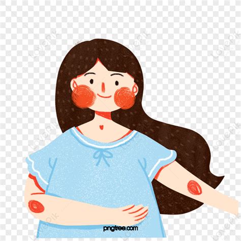 긴 머리 일러스트 웃는 소녀장난감디저트삽화 Png 일러스트 무료 다운로드 Lovepik