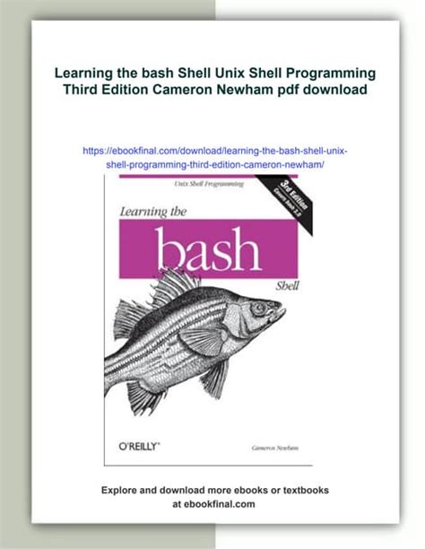 learning the bash shell unix shell programming third edition cameron newham pdf