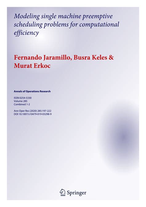 Pdf Modeling Single Machine Preemptive Scheduling To Minimize The Cost Of Tardiness And Overtime