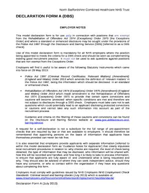 DECLARATION A DBS Doc Template PdfFiller