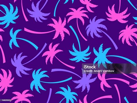 화려한 야자수 원활한 패턴입니다 여름철 열대 야자수 패턴의 벽지 티셔츠 배너 및 판촉물 인쇄를 위한 디자인 벡터 그림 배경 주제에 대한 스톡 벡터 아트 및 기타 이미지