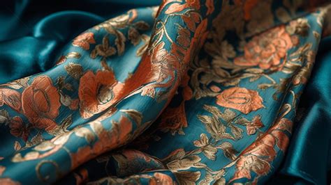 Silk Floral Pattern Blue Background Silk Pattern Traditional