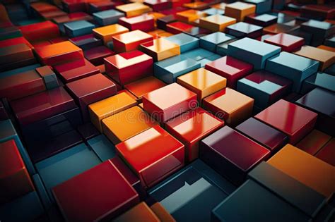 Modern Abstract Background With Colorful Plastic Cubes Stock