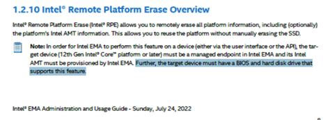 Remote Platform Erase Intel Community