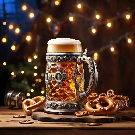 Premium Ai Image A Traditional Bavarian Scene Of A Stein Of Beer A