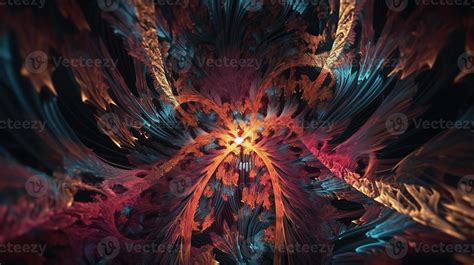 Vibrant And Mesmerizing Fractal Background Digital Art Illustration