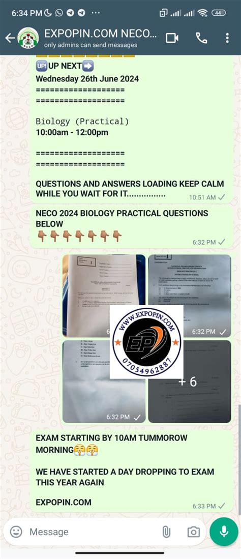 Neco 2024 Biology Practical Questions Expo Pin