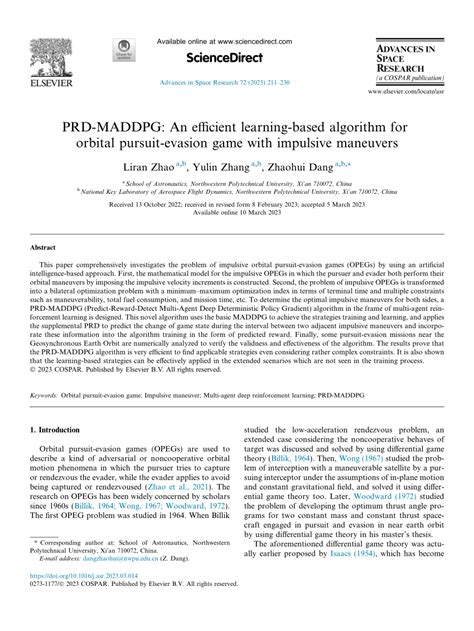 pdf prd maddpg an efficient learning based algorithm for orbital