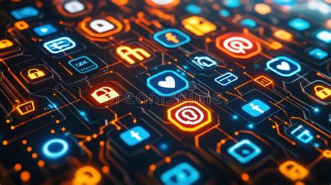 Social Media Icons Protecting User Data With Cyber Security Measures