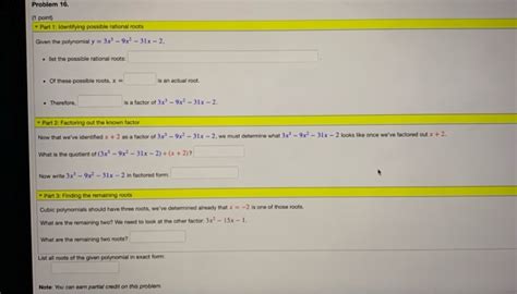 solved problem 16 1 point part 1 identifying possible