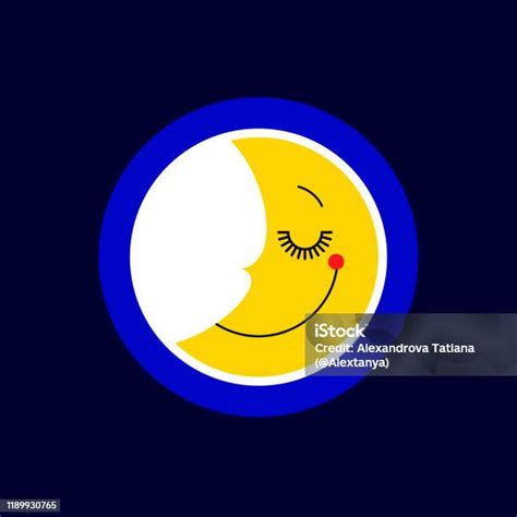 수면 달 로고 격리 벡터입니다 아기를위한 아이콘과 기호 아이들을위한 좋은 밤 개념 귀여운 미소 잠자는 초승달 로고 타입 디자인