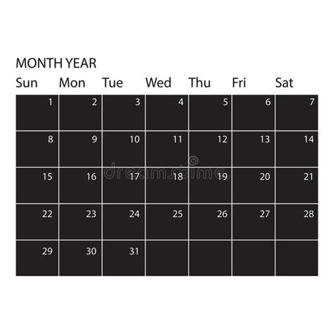Calendar Icon Vector Date Illustration Sign Month Symbol Day Of The Week Logo Stock