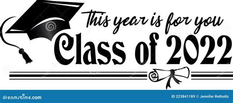 Class Of 2022 Stacked With Graduation Cap Cartoon Vector 219141215