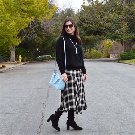 Plaid Skirt And Turtleneck Sweater Bay Area Fashionista