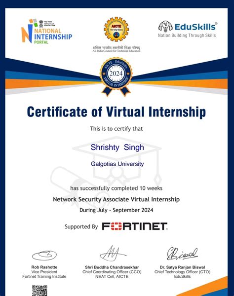 Shrishty Singh On Linkedin Virtualinternship Fortinetexperience Networksecurityjourney