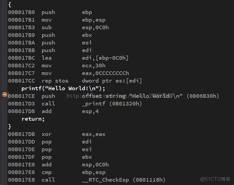 Vs 反汇编方法及常用汇编指令介绍51cto博客反汇编指令 Vs 反汇编方法及常用汇编指令介绍51cto博客反汇编指令