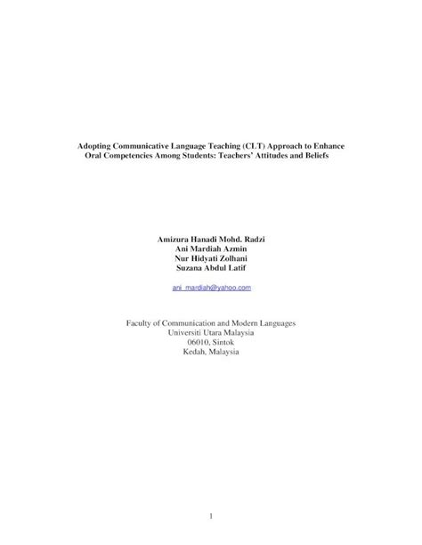Pdf Adopting Communicative Language Teaching Clt Approach To Enhance Dokumentips