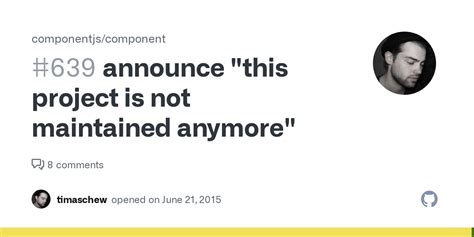 Announce This Project Is Not Maintained Anymore Issue 639