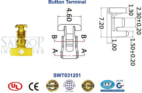 220v BRASS Button Terminal For Automotive Indicator Packaging Type Spool At 0 34 Piece In