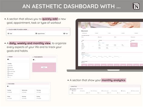 Habit Tracker Notion Template Notion Planner Template Pink Notion Template Mood Tracker