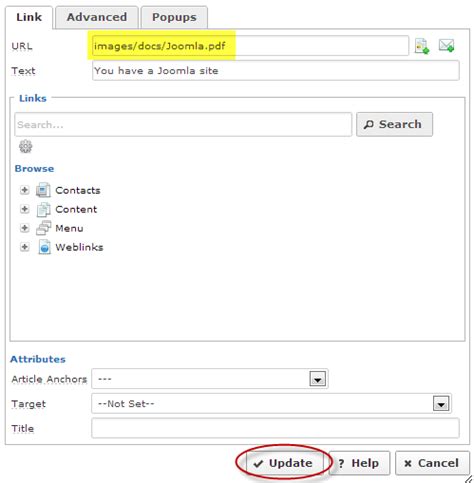 Как добавить Pdf в статью Joomla
