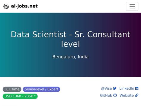 [hiring] data scientist sr consultant level in bengaluru india r