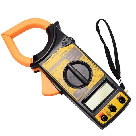 Lcd Digital Clamp Multimeter Dt266 Clamp Meter Ac Dc Current Voltage Tester With Test Cable