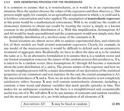 Distributions What Are The Differences Between Stochastic And Fixed Regressors In Linear