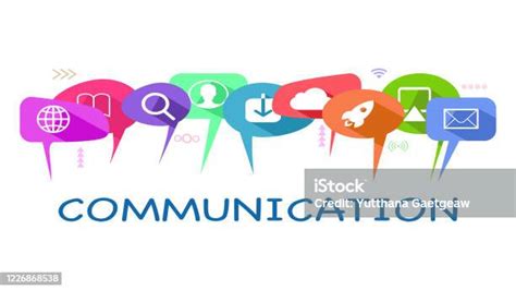 통신 개념 일러스트 음성 거품 또는 대화 형 연설과의 통신 개념에 대한 스톡 벡터 아트 및 기타 이미지 개념 공동체 기포