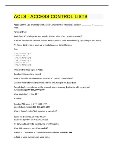 Acls Advanced Cardiovascular Life Support Access Control Lists Aha Acls Stuvia Us