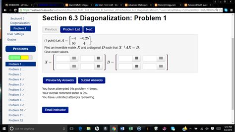 solved let a [ 4 0 25 60 4] find an invertible matrix x