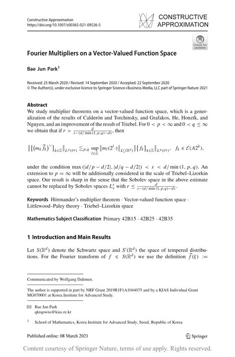 Fourier Multipliers On A Vector Valued Function Space