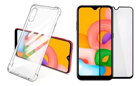 Kit De Funda Antichoque Y Película De Vidrio 3d Para Samsung A01