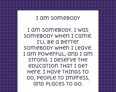 I Am Somebody A Poem For Back To School Classroom Inspiration Ideas