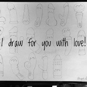 Kawaii Dildos Sex Toys Clip Art Outline Design Digital Instant Download Files Funny Vector