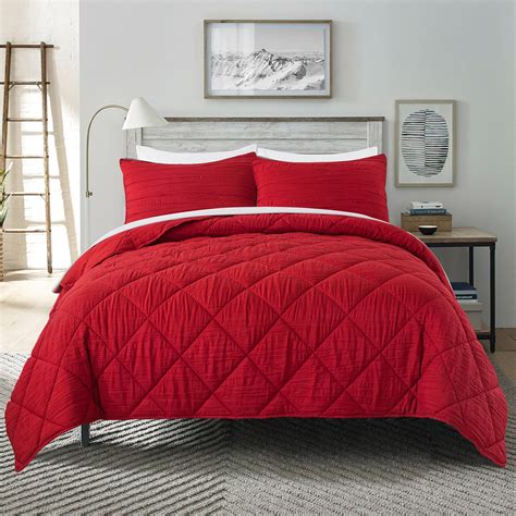 Jml Queen Size 3 Piece Comforter Set In Red Soft Microfiber Bedding