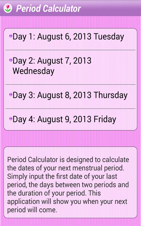 Period Calculator Amazon Ca Apps For Android