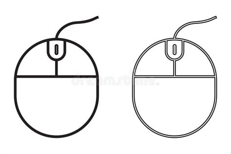 Computer Mouse Outline Icon Black And White Vector Illustration Stock Vector Illustration Of