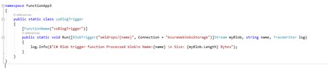 Visual Studio Blob Trigger Not Working When Published Vs2017 Net