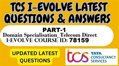 78159 Tcs Wings 1 Domain Specialization Manufacturing Direct Assessment Youtube