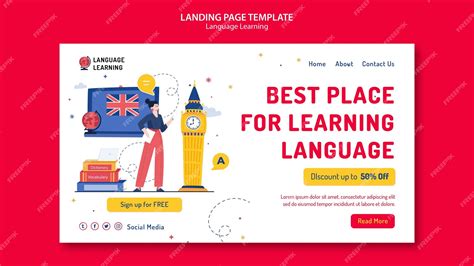 Free Psd Language Learning Template Design